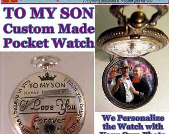 Vintage Style to My Son Customized Pocket Watch Silver Tone | Etsy