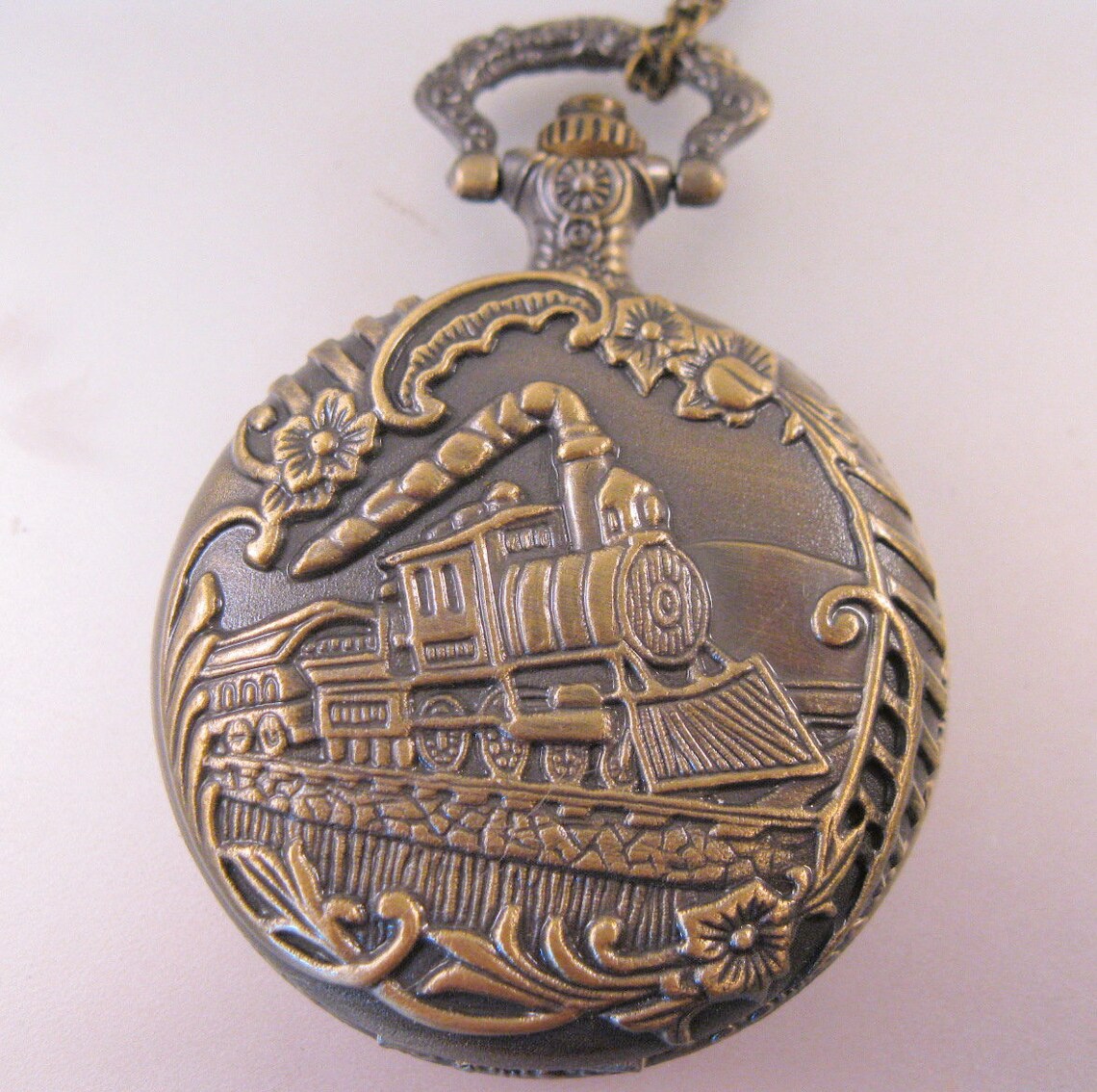 Custom Made Steam Engine Train Railroad Pocket Watch with Your | Etsy