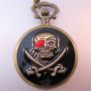 Personalized Photo & Message PIRATE Pocket Watch Custom Made W/31 ...