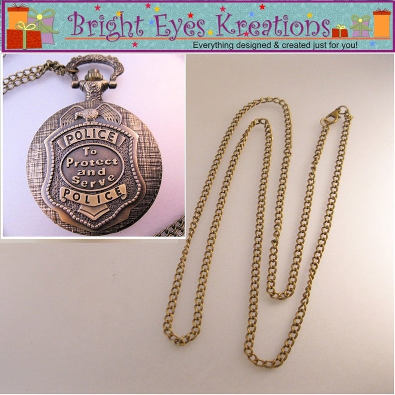 Your Own Quote Police Policeman Pocket Watch Personalized Custom Made W ...