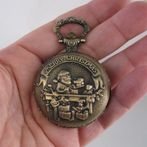Christmas Santa Claus Workshop Pocket Watch Custom Made Personalized ...