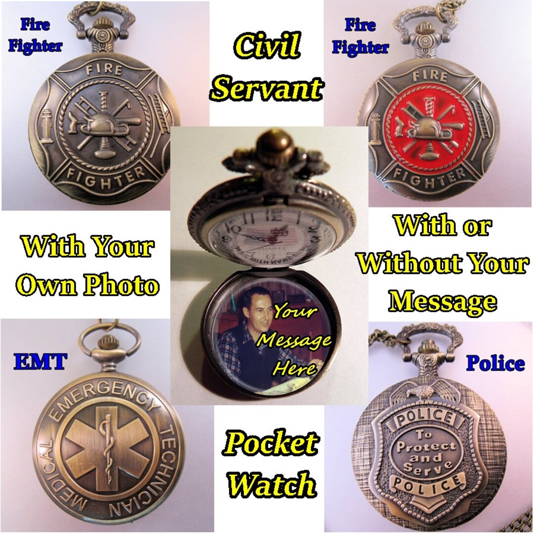 Personalized Pocket Watch Civil Servant W/photo & Optional Message ...
