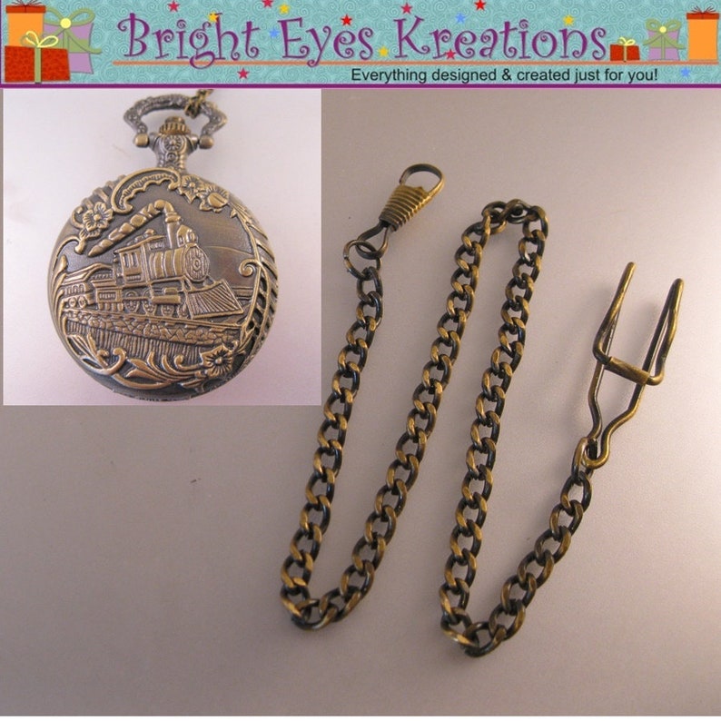 Antique Train Railroad Pocket Watch With or Without Your Photo W/31 ...
