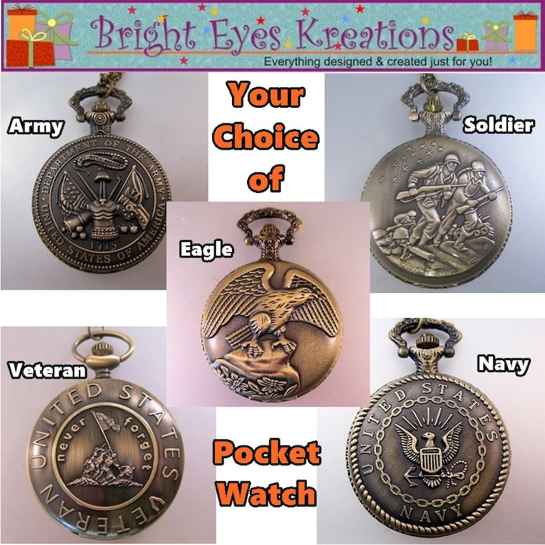 Custom Military USA Pocket Watch Personalized With 31 - Etsy