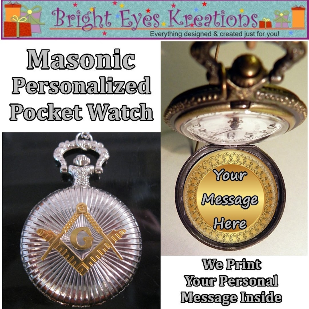 Masons Masonic Pocket Watch Custom Made With Your Own Personalized ...