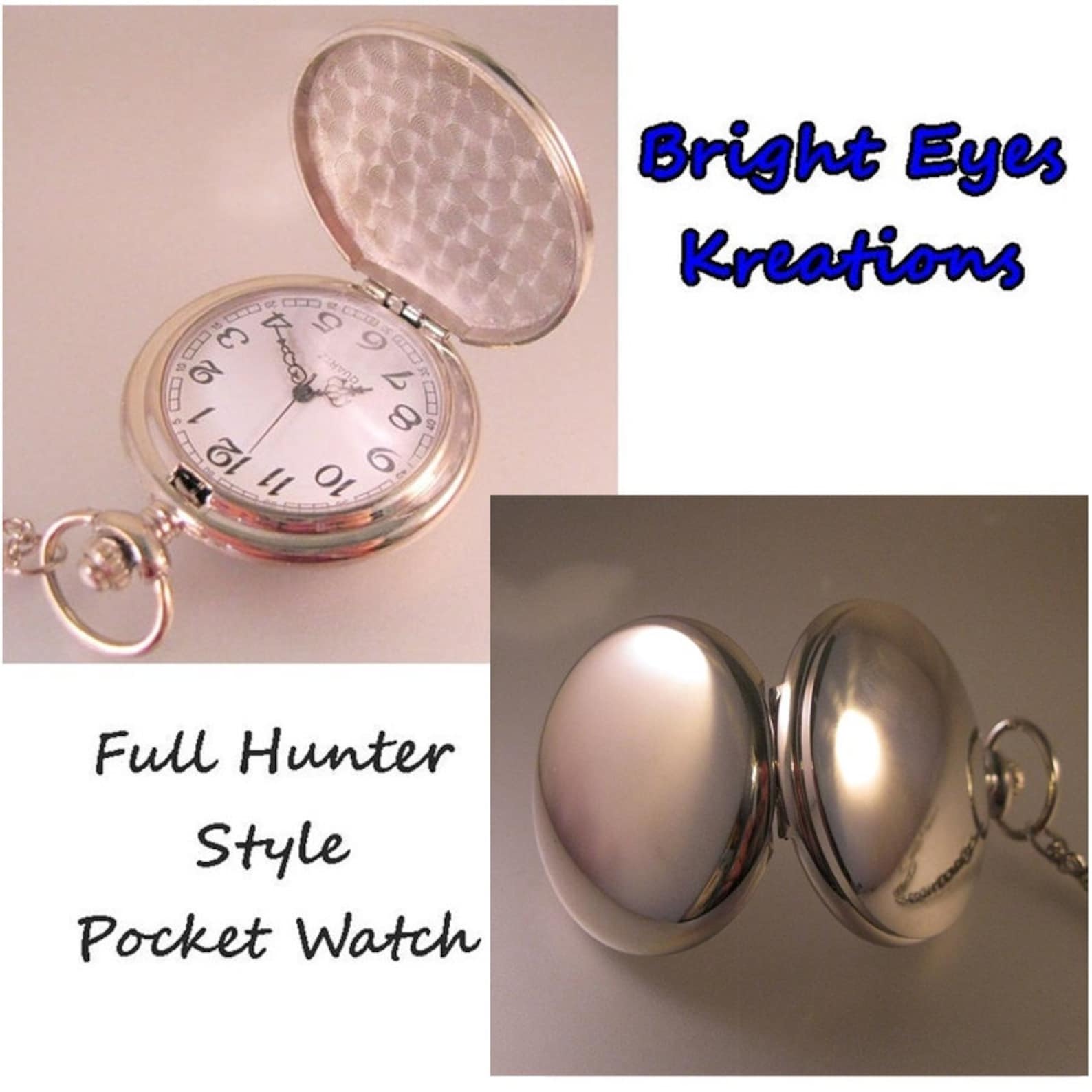 CUSTOM Personalized Message Pocket Watch With Your Choice of - Etsy