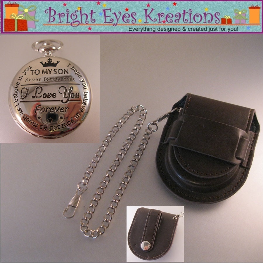 Vintage Style to My Son Customized Pocket Watch Silver Tone | Etsy