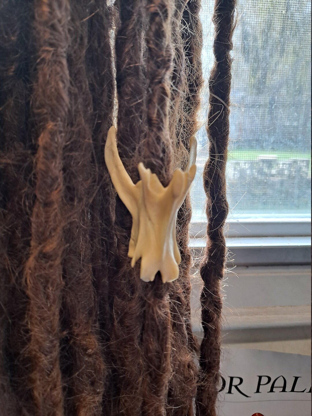 Fox Vertabre Bone Dread Bead With 8-10mm Bead Holes, Bone Dreadlock ...