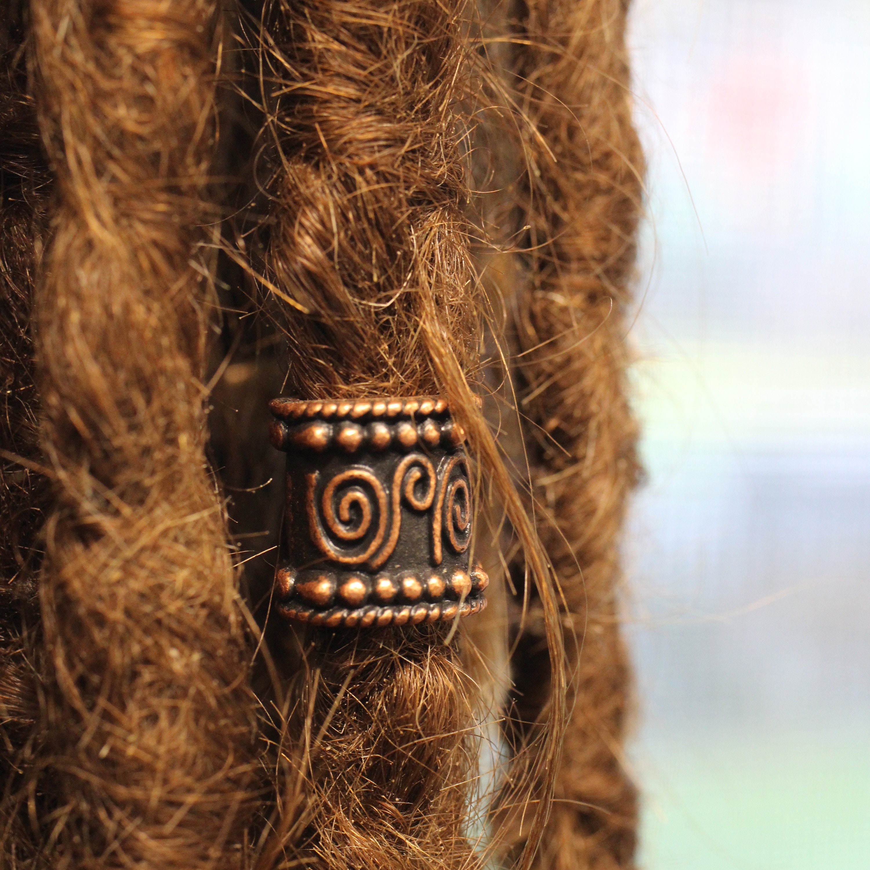 Copper Spiral Dreadlock Bead 9 mm bead hole Copper Dread | Etsy