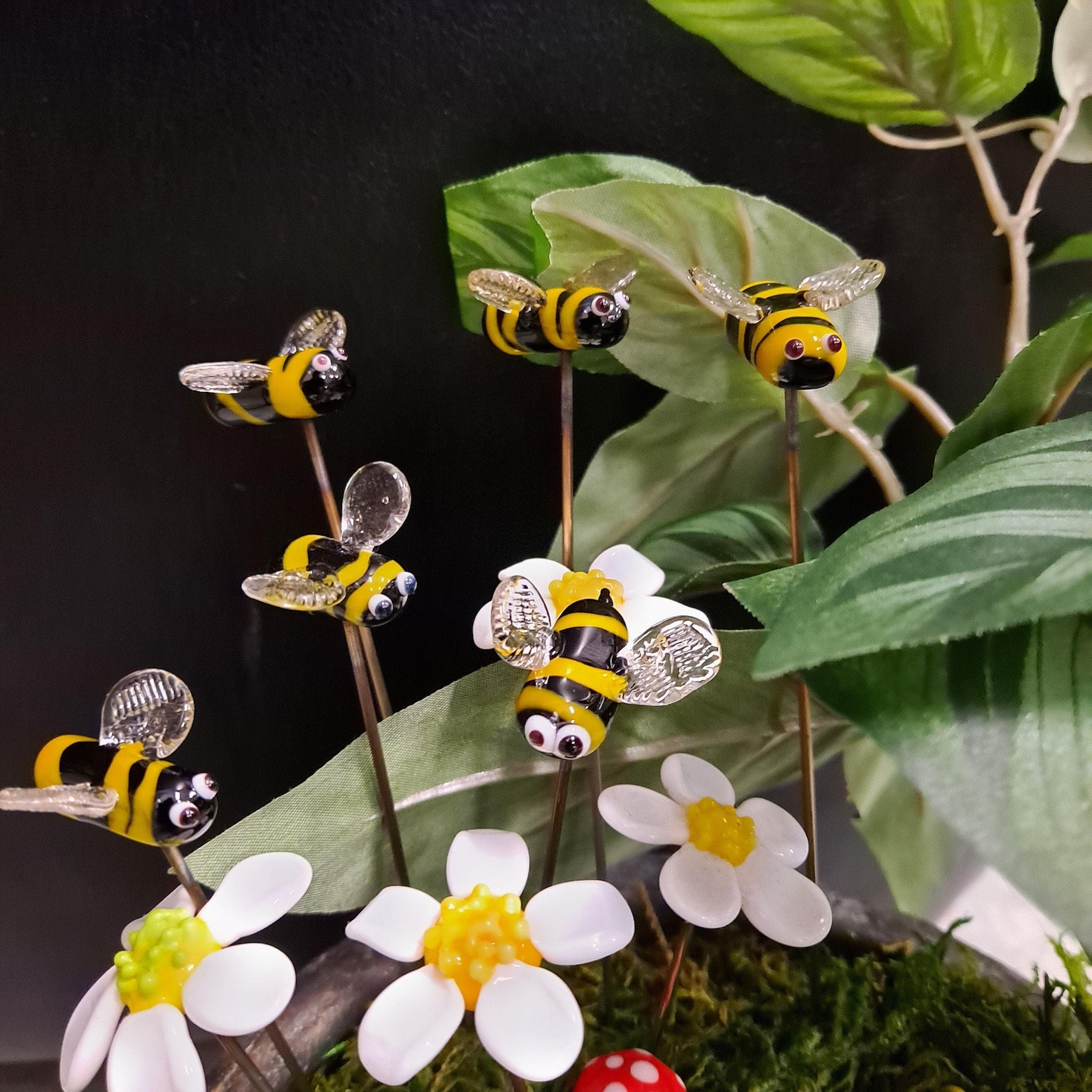 Glass Bee Plant Pals, House Plant and Fairy Garden Decor - Etsy