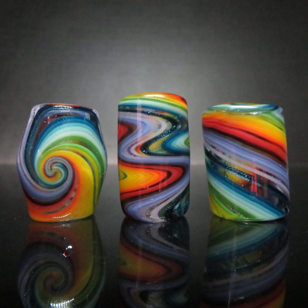 Taste the Rainbow Glass Dread Bead, CUSTOM Style and Sizes Options - Etsy