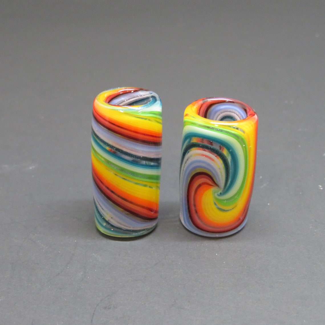 Taste the Rainbow Glass Dread Bead / CUSTOM Spiral Wig Wag - Etsy
