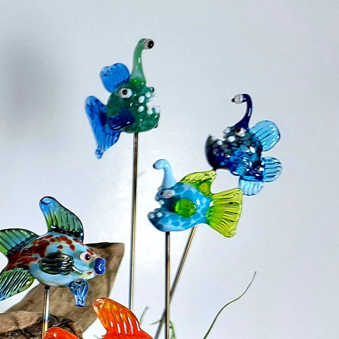 Glass Angler Fish Plant Pals, House Plant and Fairy Garden Decor - Etsy