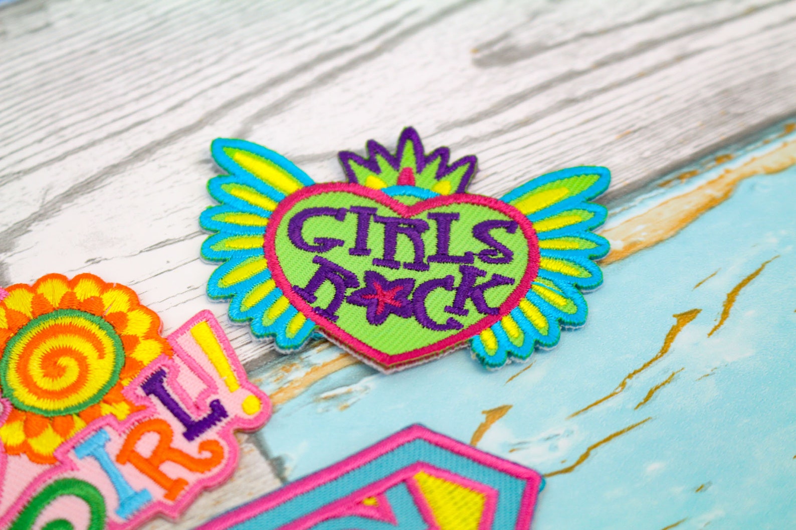 Girl Power Patch Set Super Girl Girls Rock Peace & Love | Etsy