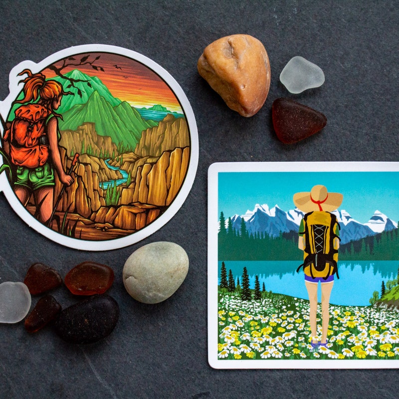 Hiking Sticker - Etsy