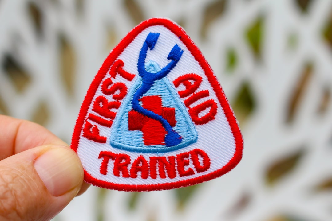 First Aid Trained Patch, Iron On, Girl or Boy Scouts, Embroidered Merit ...
