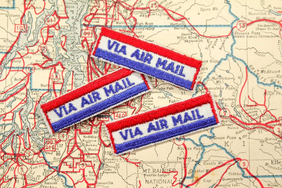 Vintage USPS Patch via Air Mail Post Office Embroidered 1970s Sew on ...