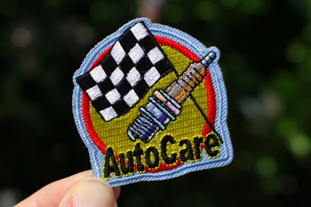 Auto Care Patch Finish Line Car Iron on Badge Embroidered | Scout Fun ...