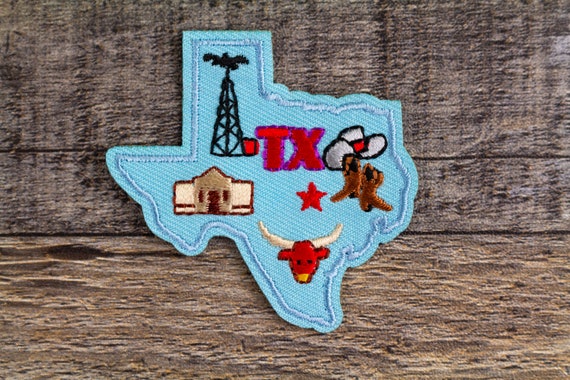 Travel Patch Texas State Cowboy Big Oil Iron on Hoodie - Etsy
