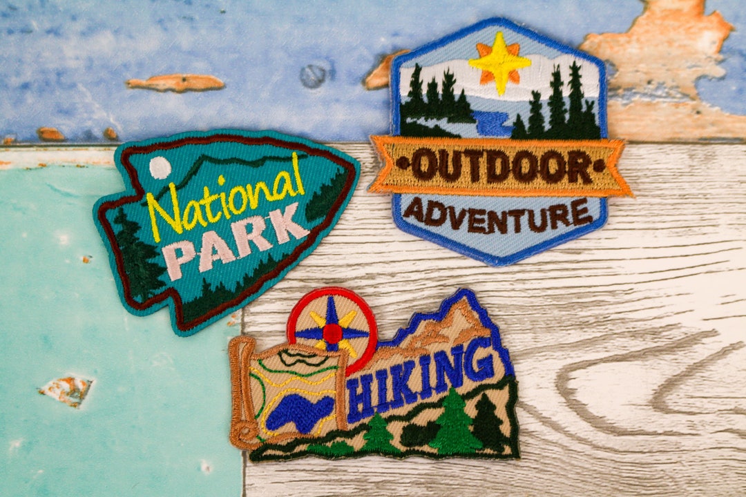 Hiking Patch Set - National Park & Outdoor Adventure - Embroidered Iron ...