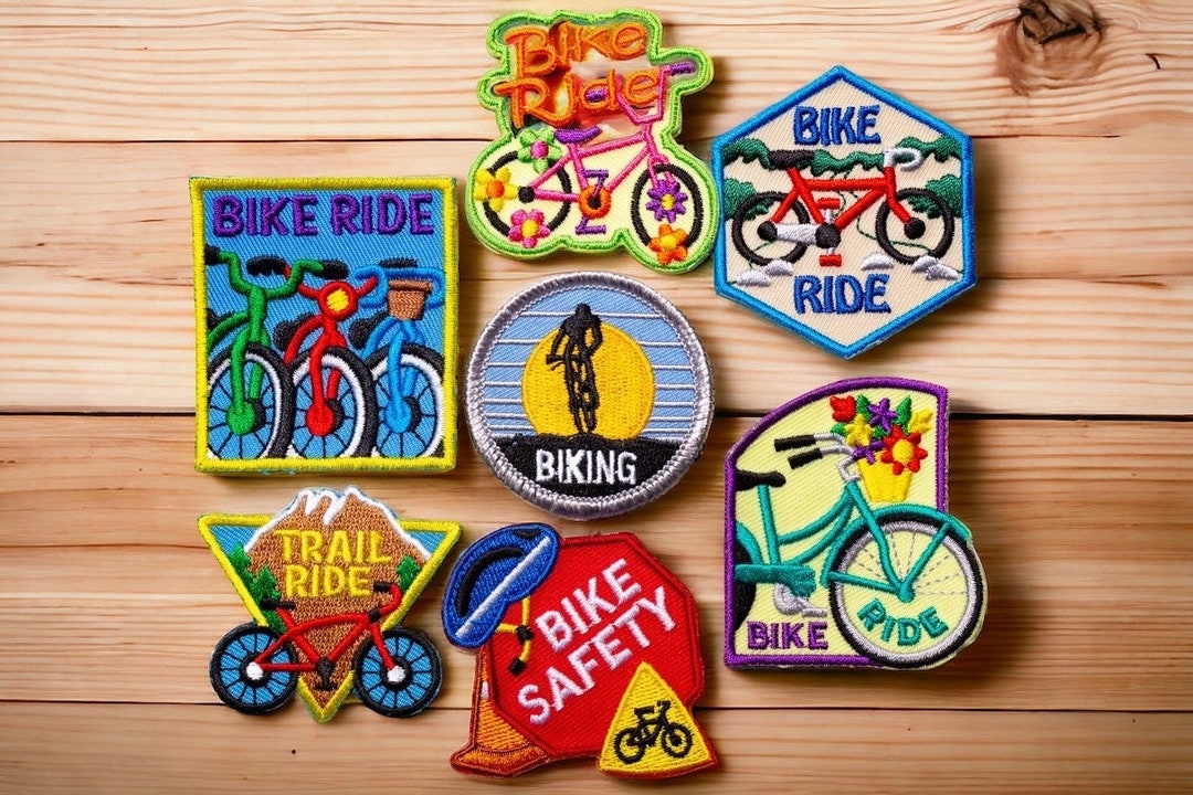 Biking Patches Set, Bicycle, Cycling, Biking | Embroidered Iron on ...