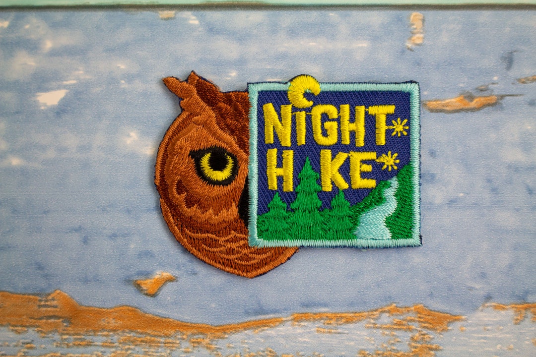 Owl Take a Night Hike Patch, Embroidered Iron On, Hiking Merit Badge ...