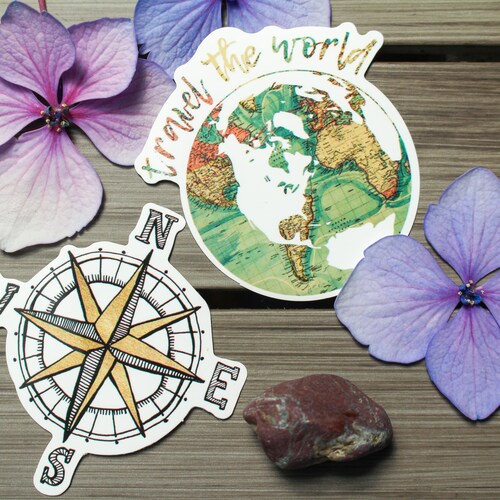 Map Travel Sticker World Map Sticker Adventure Sticker - Etsy