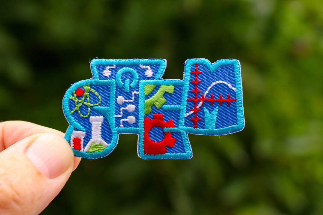 STEM Patch, Iron On, Girl or Boy Scouts, Embroidered Merit Badge for ...