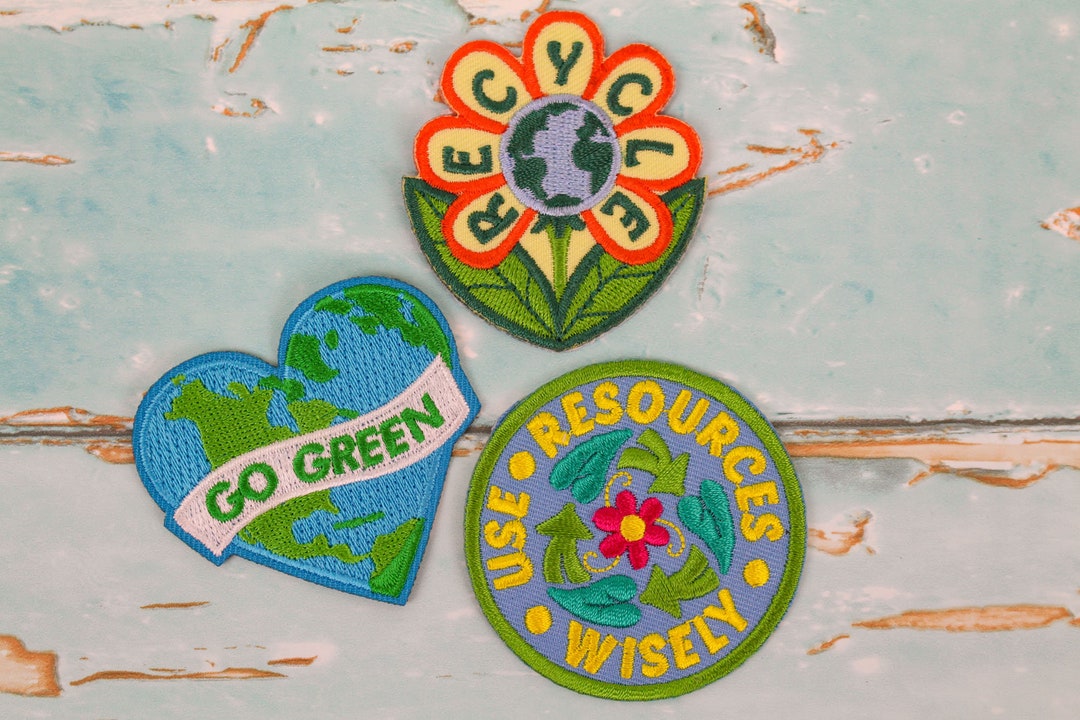 Go Green Recycle Patch Set - Use Resources Wisely - Scout Badge ...