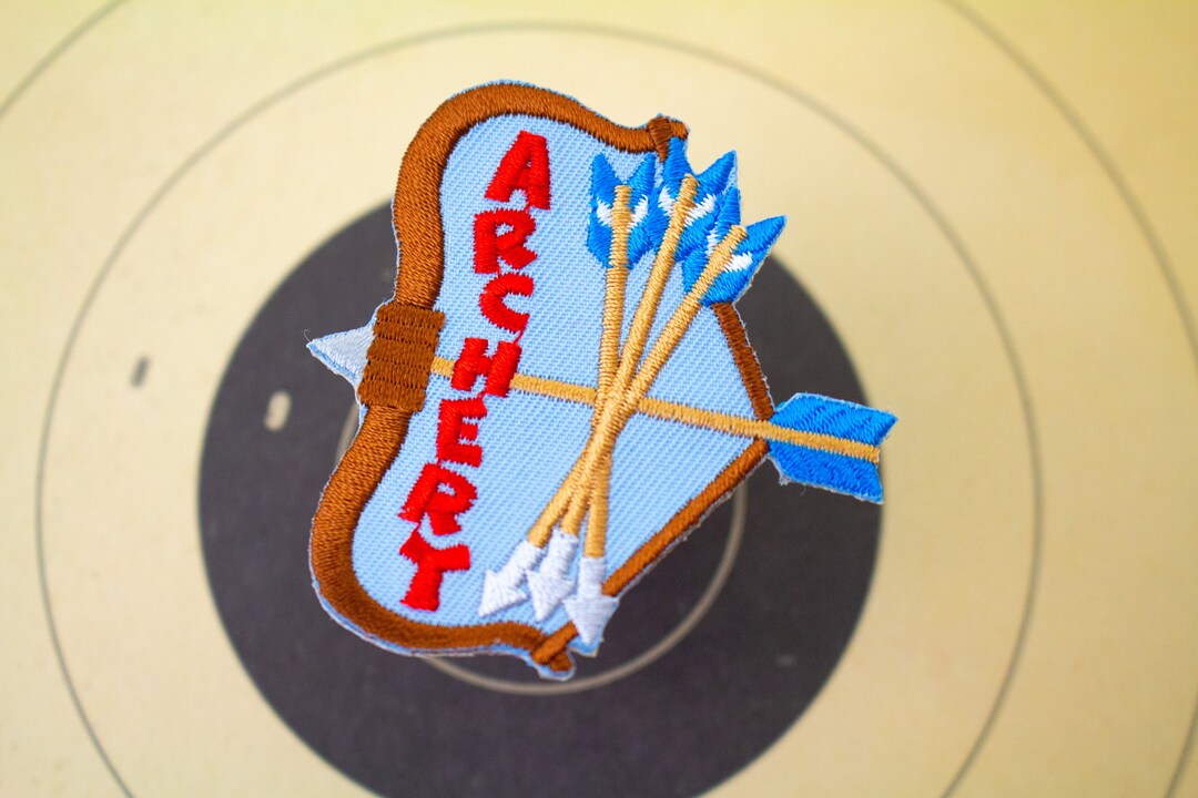 Archery Patch, Bow and Arrow Quiver, Embroidered Iron On, Camp Merit ...