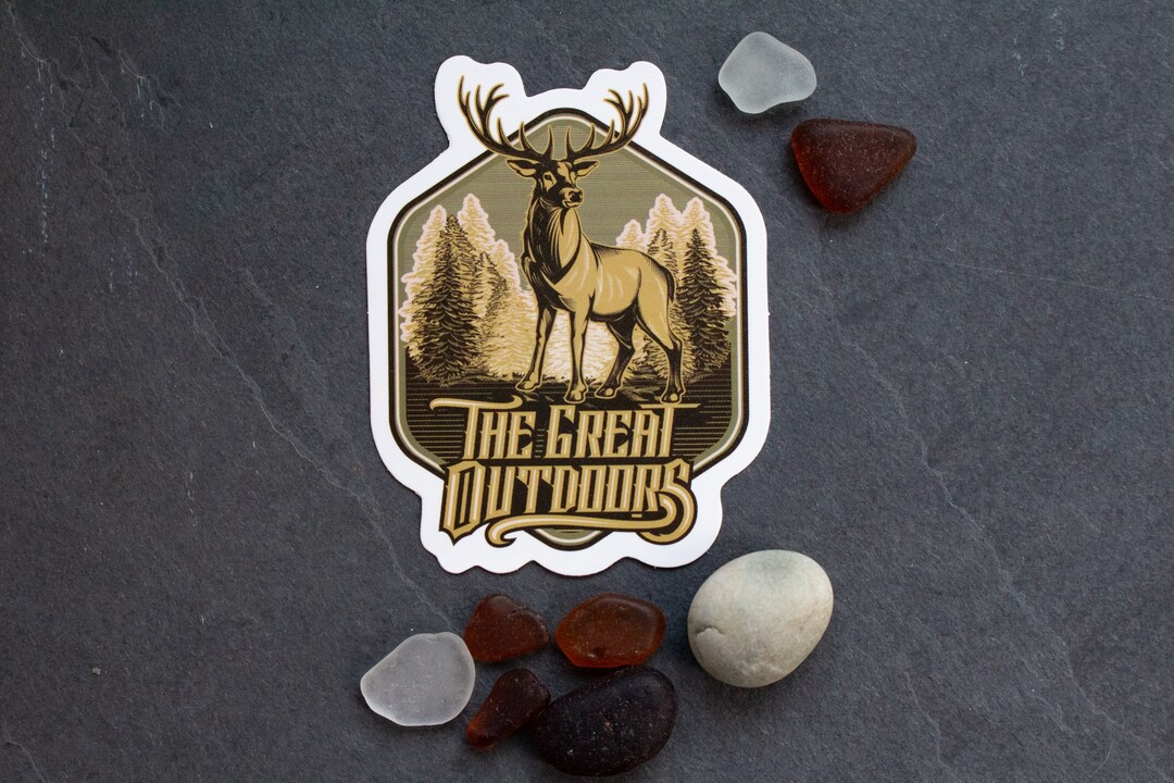 Buck Hunting Sticker - the Great Outdoors, Compass, Waterproof Decals ...