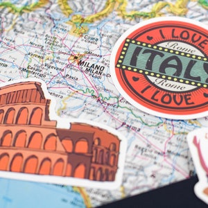 Italy Travel Stickers | Europe Rome Italian Tour European | Set of 4 ...