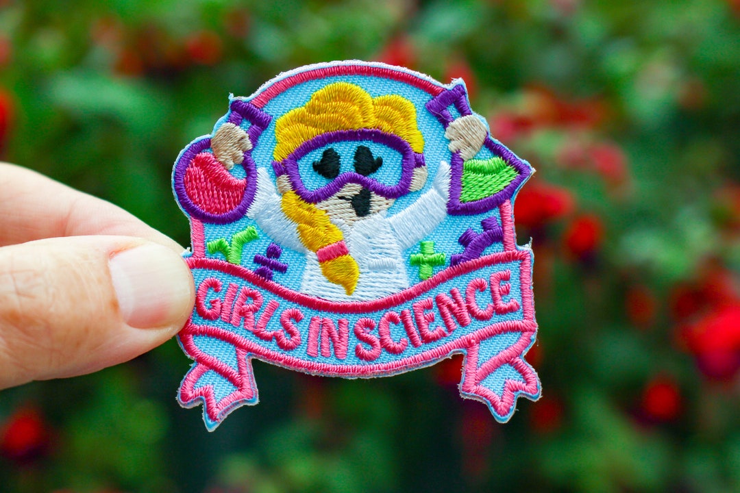 Girls in Science Patch, Girl Scouts Fun Patch, Embroidered Iron On ...