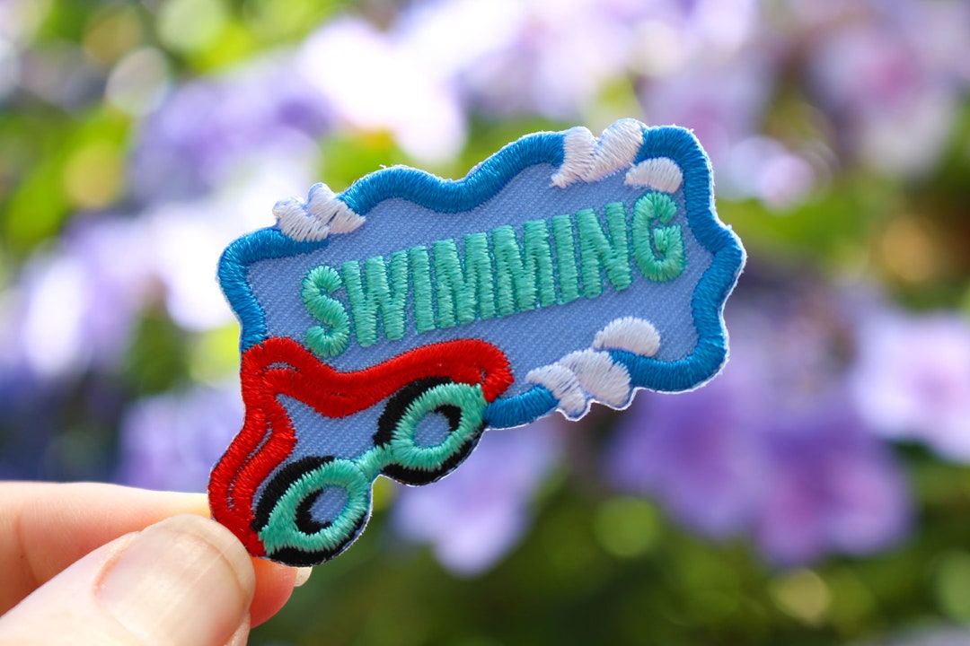 Swimming Patch, Swim Team, Goggles, Embroidered Iron On, Scout Badge ...
