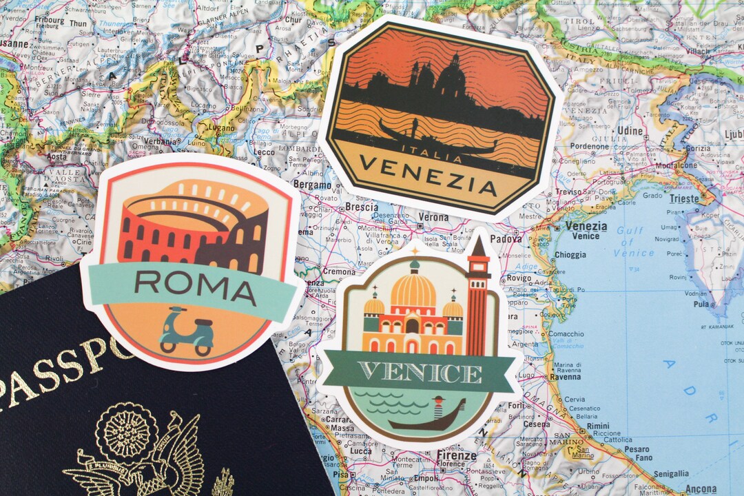 3x Italy Travel Stickers | Europe Rome Venice Italian Tour European ...