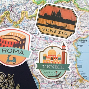 3x Italy Travel Stickers | Europe Rome Venice Italian Tour European ...