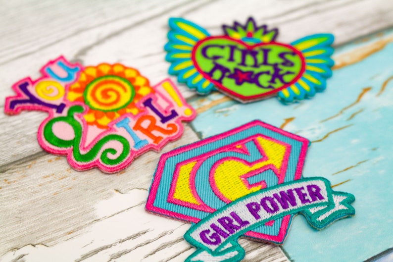 Girl Power Patch Set - Super Girl - Girls Rock - Peace & Love - Hippie ...