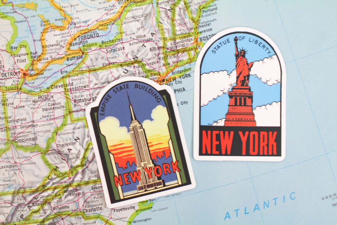 2x New York Stickers | Empire State Building Statue of Liberty | Travel ...