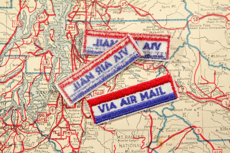 Vintage USPS Patch via Air Mail Post Office Embroidered 1970s - Etsy