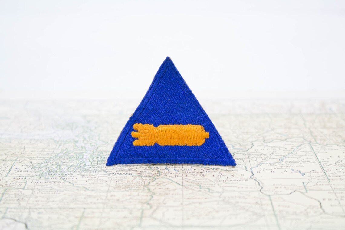 Vintage Military 1942 WW2 Bomb Patch Triangle Yellow Gold Bomb | Etsy