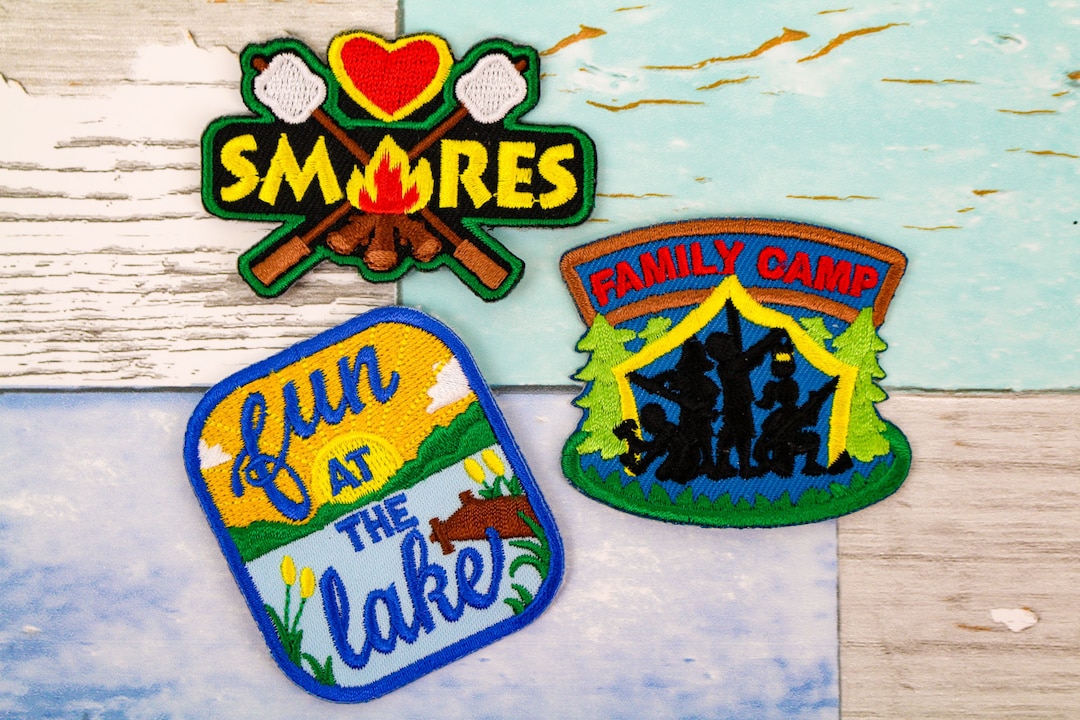 Summer Patch Set - Smores, Fun at the Lake, Family Camping, Embroidered ...