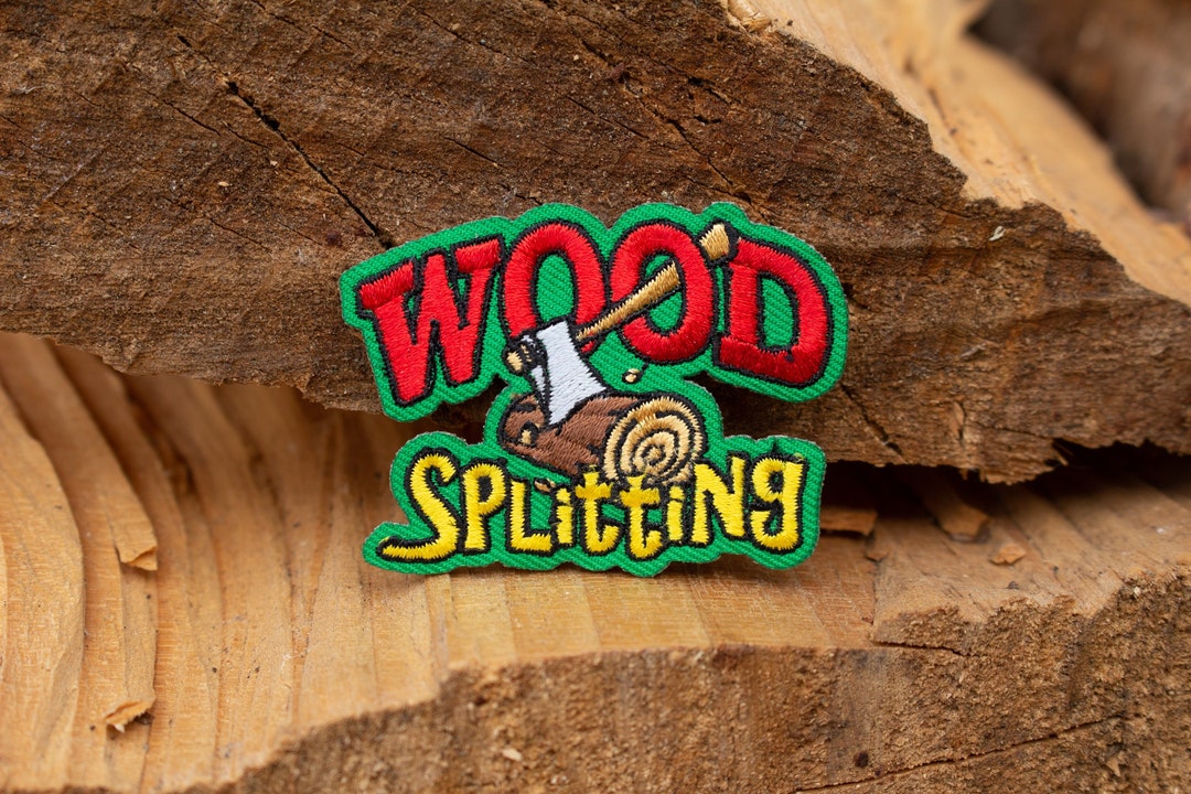 Wood Split Axe Patch Chop Firewood Splitting for Jackets | Embroidered ...