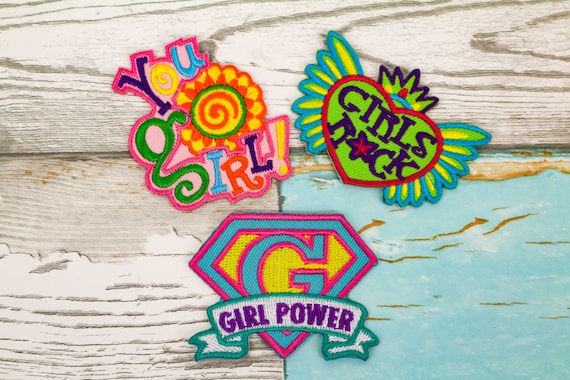 Girl Power Patch Set Super Girl Girls Rock Peace & Love | Etsy