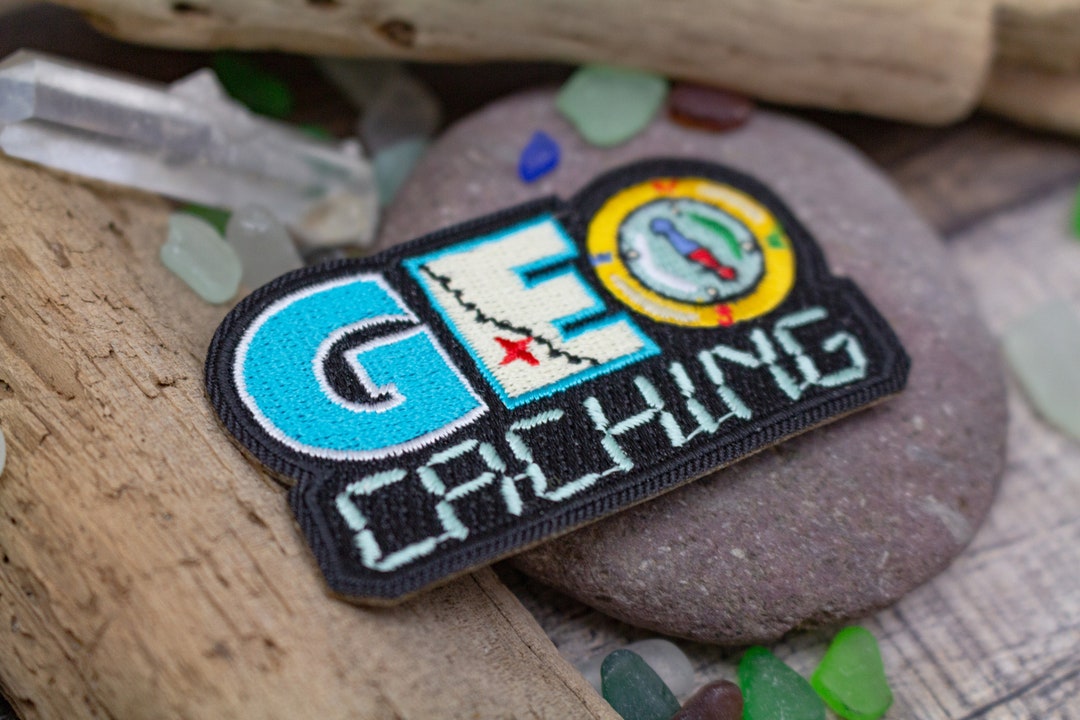 Geocache Patch, Adventure Hiking Treasure Hunt GPS Coordinates Iron on ...