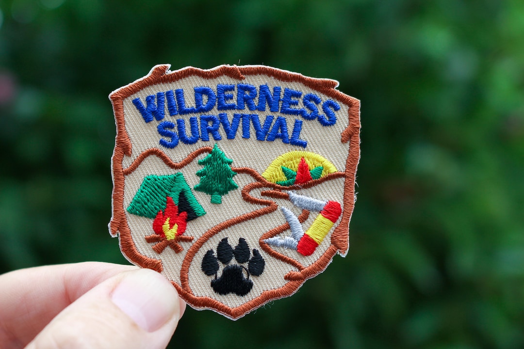 Wilderness Survival Patch, Skills Embroidered Iron on Scouts Camp ...