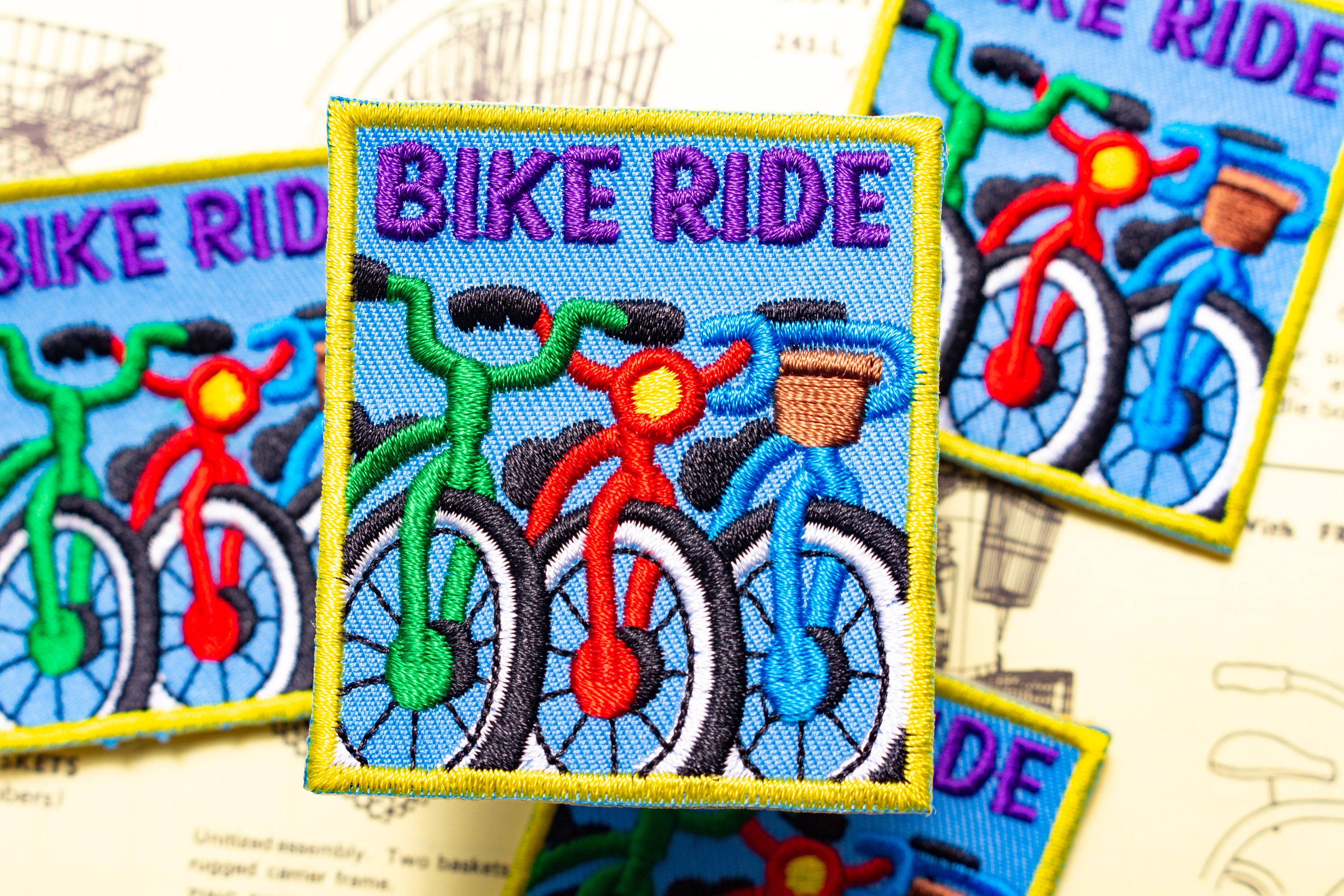 Bike Ride Patch, Bicycle, Cycling, Biking | Embroidered Iron on ...