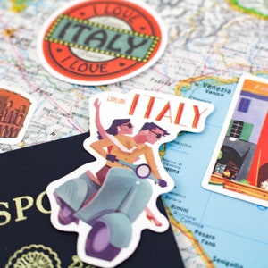 Italy Travel Stickers | Europe Rome Italian Tour European | Set of 4 ...
