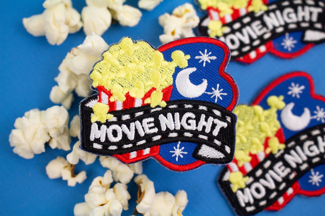 Movie Night Patch - Family, Fun, or Scout Night! Popcorn! Embroidered ...