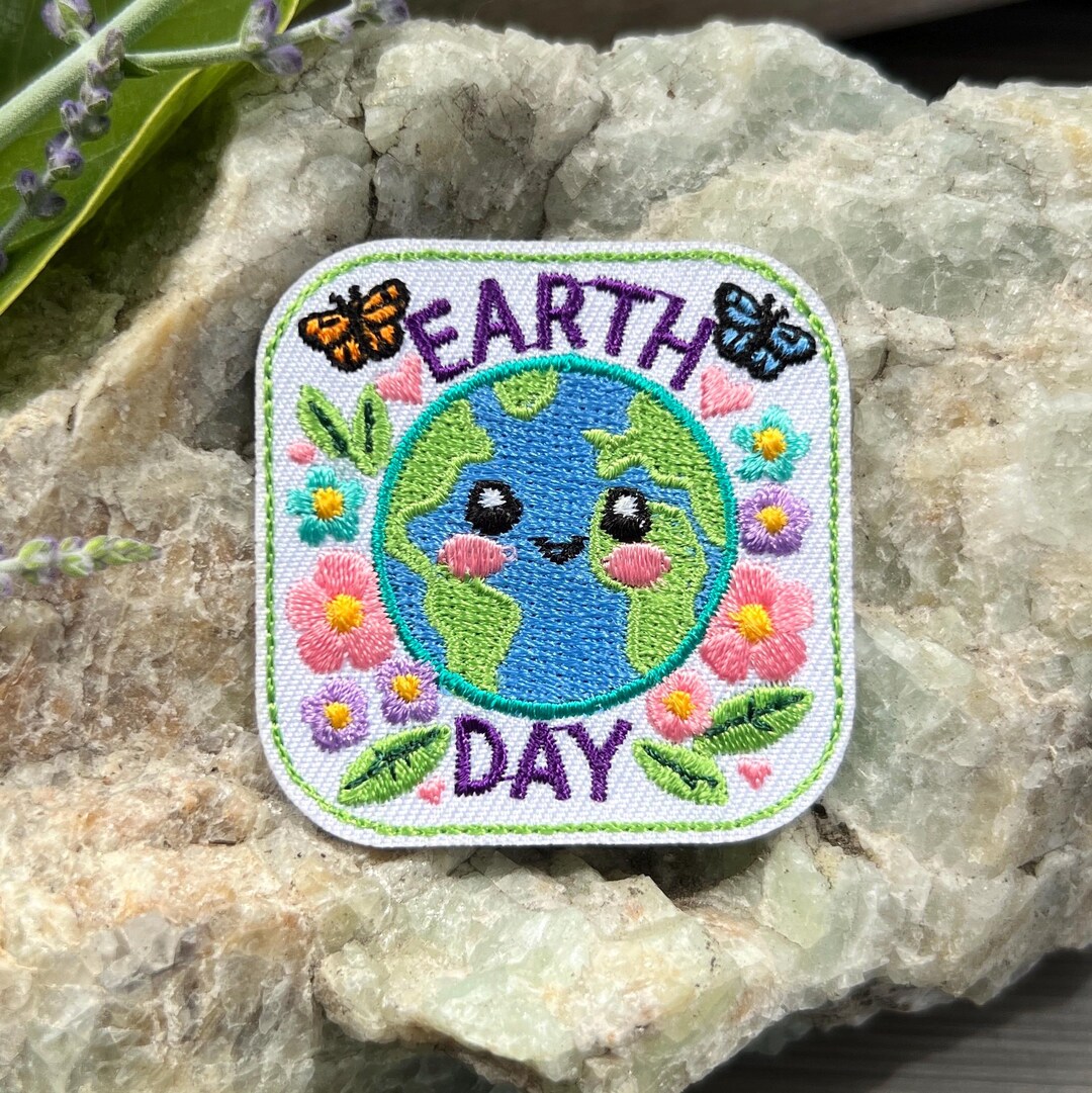 Earth Day Patch, Iron on | Nature - World | Embroidered Iron on ...
