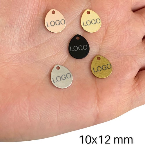 Custom Metal Jewelry Tag Laser Engraved Business Logo and - Etsy